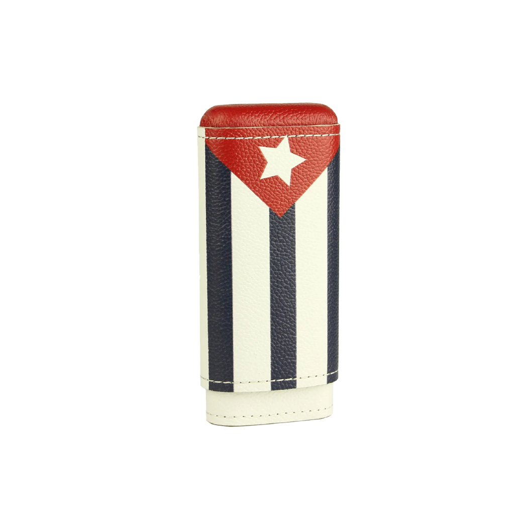 Adorini Leather Case Cuban Flag 2-3 Cigars - Fuego
